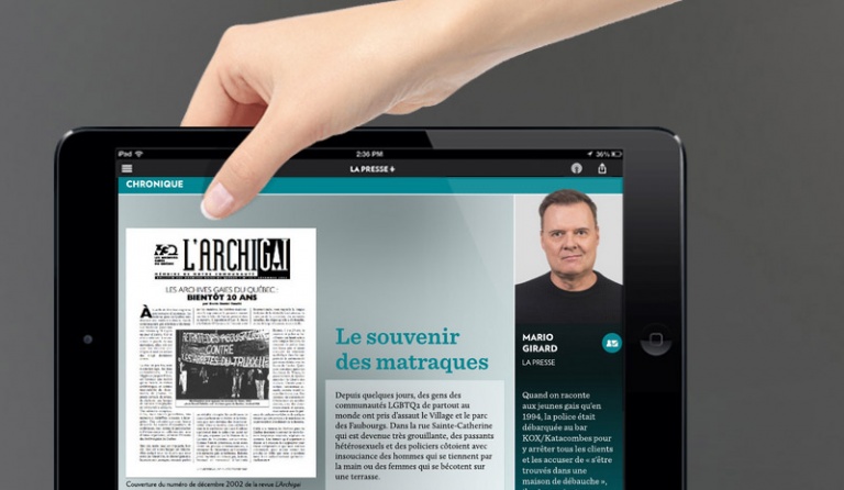 S’afficher dans les rues et dans La Presse Plus - Archives gaies du Québec